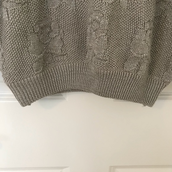 Vintage | Sweaters | Vintage Grey And Silver Floral Knit Sweater 8s ...